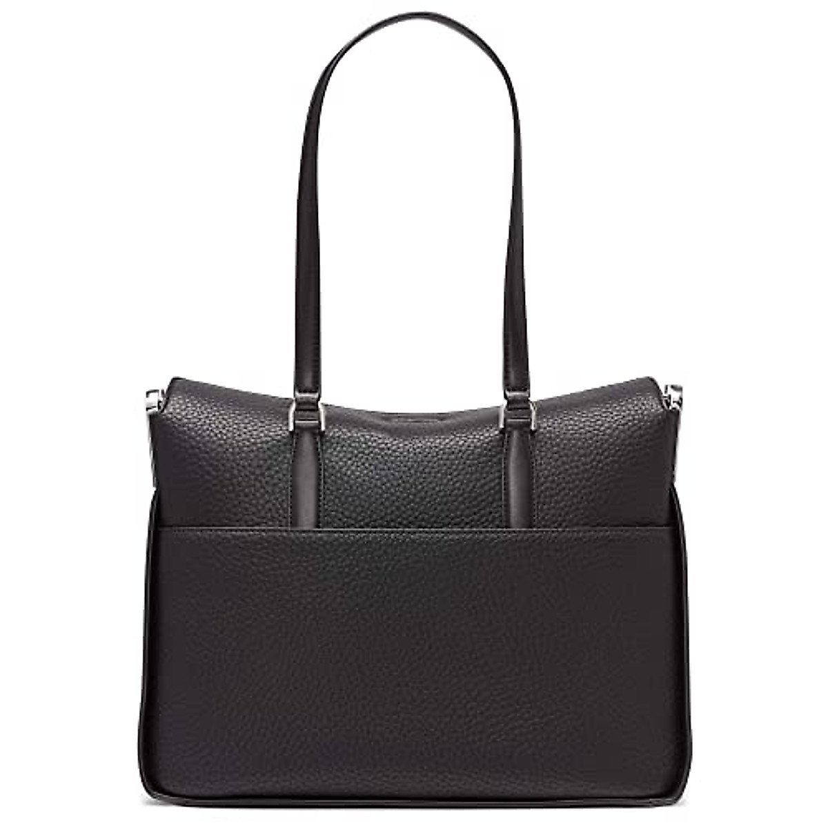 Calvin Klein Fay East/West Tote, Black/Silver,One Size