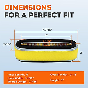 Hipa Air Filter for Honda HR214 HR215 HRA214 HR 215 HR194 HR195 HRA215 GXV120 HR21 HRC215 GV150 GV200 HRA21 17210-ZE6-505 Lawn Mower