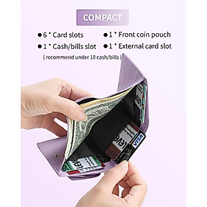 Karmiir RFID Blocking Leather Wallet for Women – Compact Slim Design with Easy-Access Coin Pouch, Cash and Card Slots, Pocket-Friendly Minimalist Wallet, Ideal for Everyday Use (Light Purple)