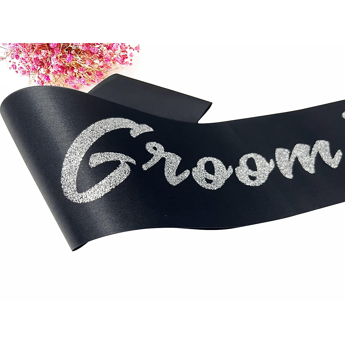 Ashaqshnglee Groom to Be Sash, Groom Sash Bachelor Party Funny Accessory for Future Groom Wedding Gift Idea from Bride to Be Black Silver