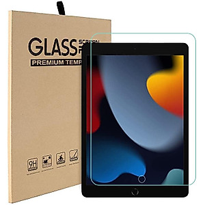 TSQQST Screen Protector for iPad 9th 8th 7th Generation, Tempered Glass Screen Protector Compatible with iPad 10.2 Inch 2021 2020 2019, 1 Pack