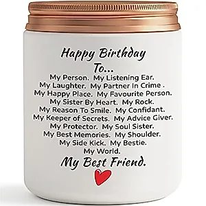 Happy Birthday Gifts for Best Friend, Candle Gifts for Women Men Dear Friend Friendship Funny Gift for BFF Coworker Husband Unique Special