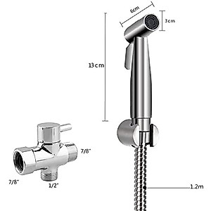 Bidet Sprayer for Toilet, Handheld bidet Toilet Spray Adjustable Water Pressure Control with Bidet Hose for Feminine Wash, Stainless Steel Brushed Nickel Cloth Diaper