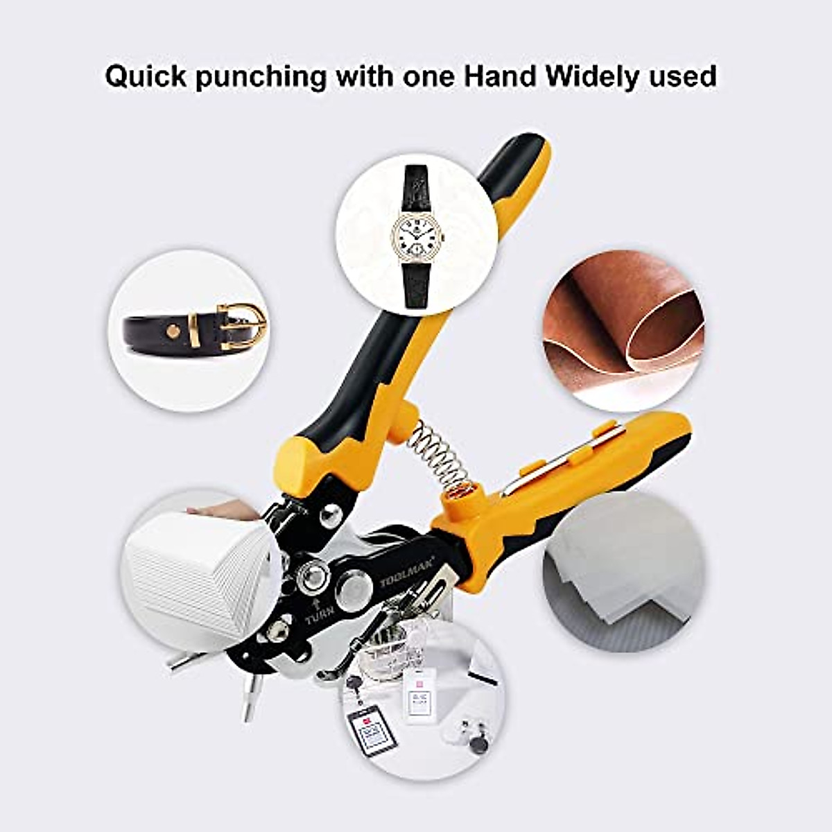 Leather Hole Punch Tools Multifunction Hole Puncher,Very Effortless Get Perfect Holes for Leather and Belt,Cardboard,Plastic,Creative Gifts for DIY Lovers
