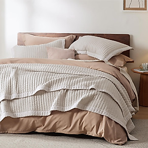 Bedsure Bone Bedspread Coverlet King Size - Lightweight Soft Bedding Set for All Seasons, Corduroy Pattern Quilt Set, 3 Pieces, 1 Quilt (111" x 106") & 2 Pillow Shams (20"x36"+2")