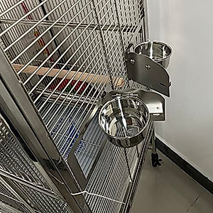 TTEDOYE BMWPET SUS201 Stainless Steel Bird Cage Parrot Cage 32''X22''X62'' PlayTop Style, Silver