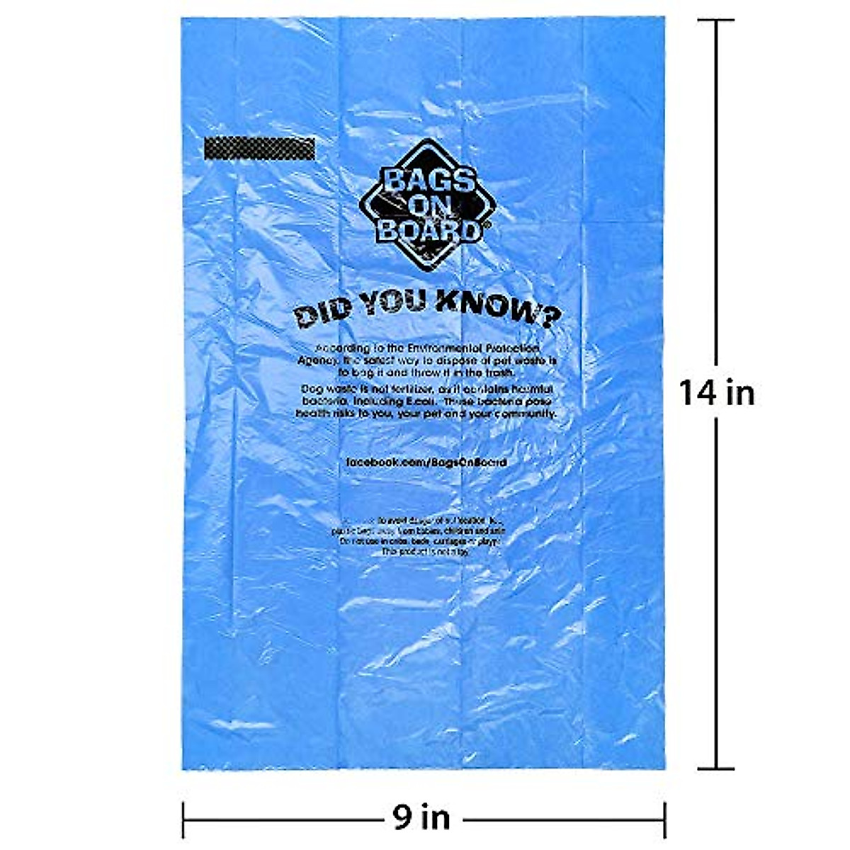 Bags On Board Dog Poop Bags | Strong, Leak Proof Dog Waste Bags | 9 x14 Inches, 315 Blue Bags