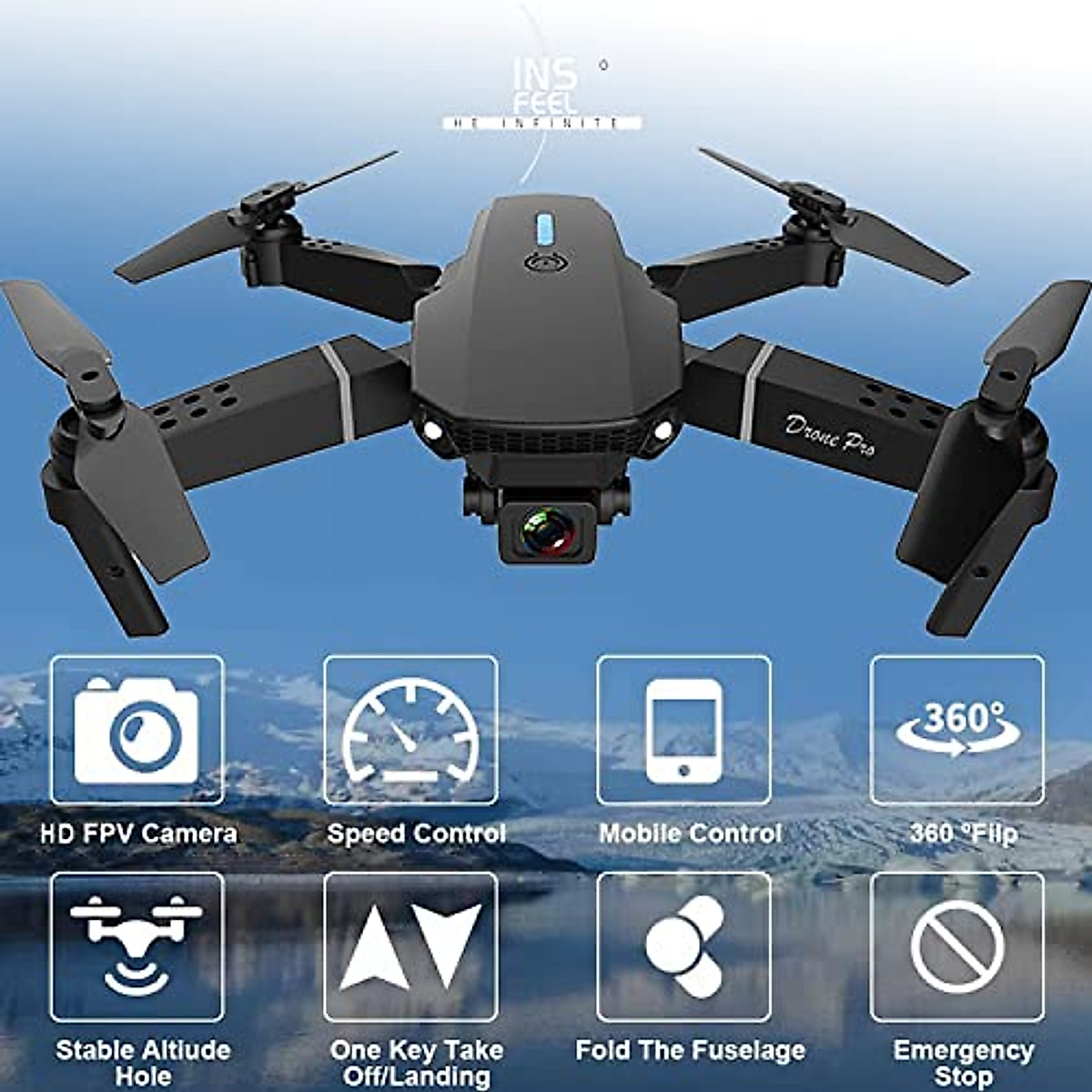 Mini Drone with Camera for Adults - Christmas Toy Gift for Teenage Boy Girl Kids Beginner Age 8-10-12 Years Old - RC Quadcopter Multirotors | Foldable UAV | WiFi HD FPV Live Video | One Key Take Off/Land | Altitude Hold | Headless Mode | 360° Flip | Carry
