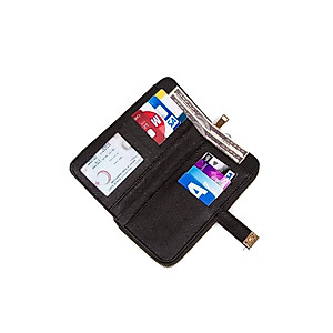 Women's Large Capacity Bifold Wallet | 9 Card Holder and ID Window | Quilted Design Soft Textured Zipped Handbag for Women | Vegan Leather Purse (Black)