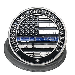Saint Michael Patron Saint of Law Enforcement Challenge Coin The Thin Blue Line Silver Plated Coins