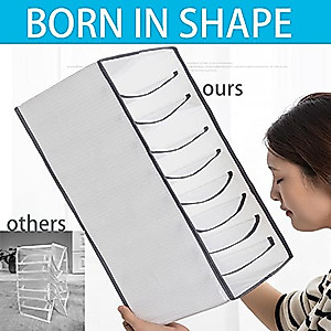 Extra Large Wardrobe Clothes Organizers with PP Board,9 Grids Drawer Storage for Clothing,Sturdy,Durable Washable Foldable Closet for Dresser,T-Shirt,Jeans,Pants,Thin Sweaters,Bedroom,Laundry,2PC
