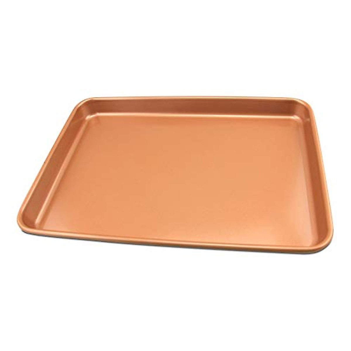 Set of 2 Nonstick Copper Cookie Sheet and Copper Coating Baking Pan for Cookies 11" x 16"