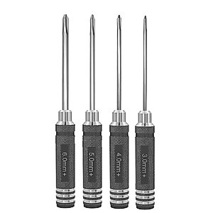 Drone Tool kit - 4Pcs Phillips Screwdriver Steel Tool Set 3.0/4.0/5.0/6.0mm Mini Hand Tools for RC Model Helicopter Boat Cars
