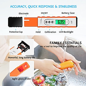 VIVOSUN PH Meter Digital PH Tester Pen, Orange and TDS Tester 3-in-1 TDS EC & Temperature Meter Ultrahigh Accuracy Digital Water Quality TDS Tester (Blue)