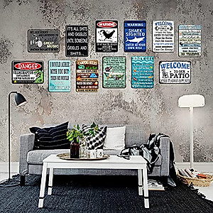 Viodenl Deck Rules Metal Tin Sign Cave Pool Bar Terrace House Wall Decor Backyard Decor Sign 8x12 Inch