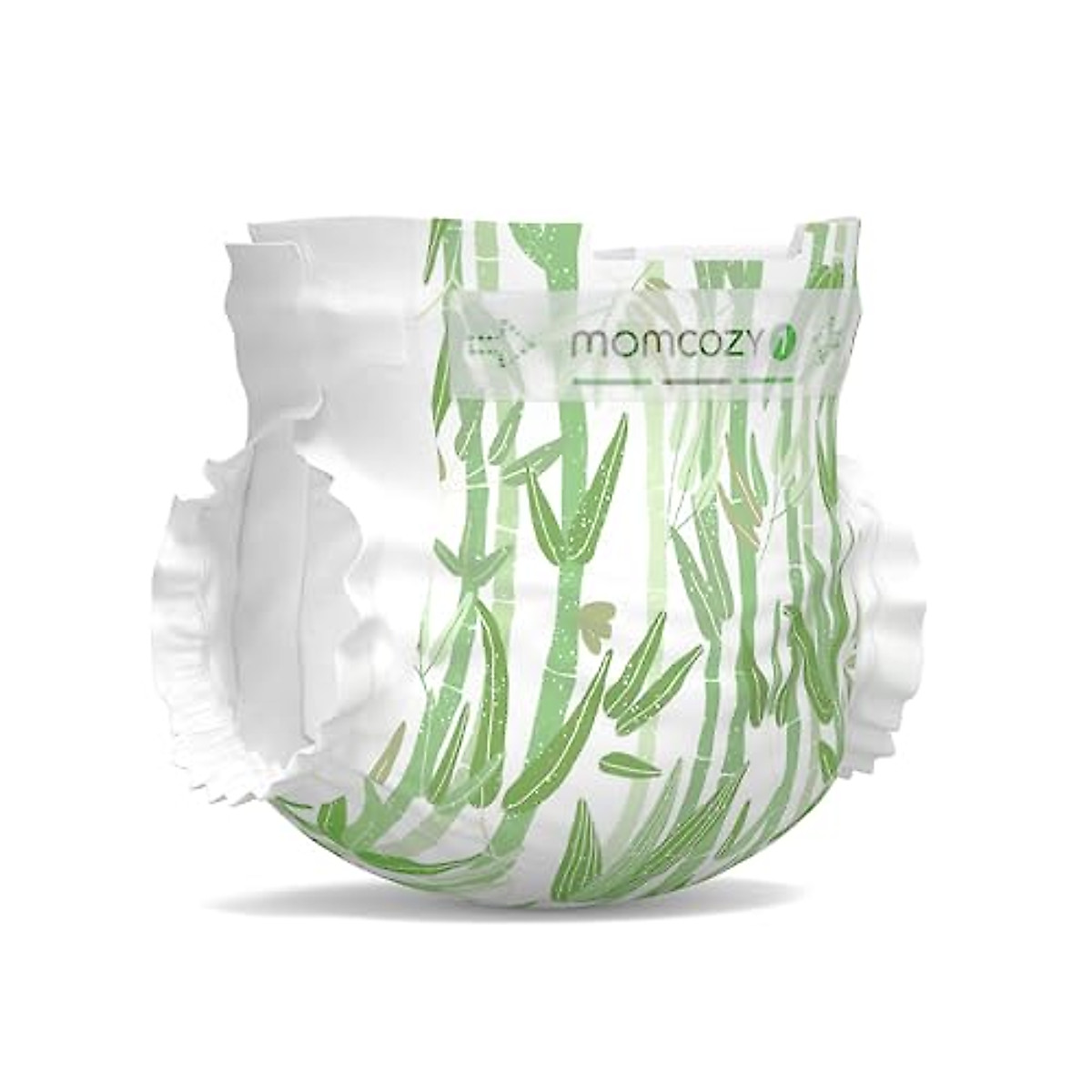 Momcozy Newborn Diapers, Natural Bamboo Diapers Hypoallergenic for Sensitive Skin, 12 Hours Dry by Breathable liner and Absorbent Core with Leak-proof 3D Legcuffs, Disposable Diapers Size 1 (80 Count)