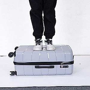 Travelhouse hardshell 3 Piece Set, PP Hard Wheel Suitcase Set with Spinner Wheels, TSA Lock, 20 inch 24 inch 28 inch Women's Luggage Set (Silver)