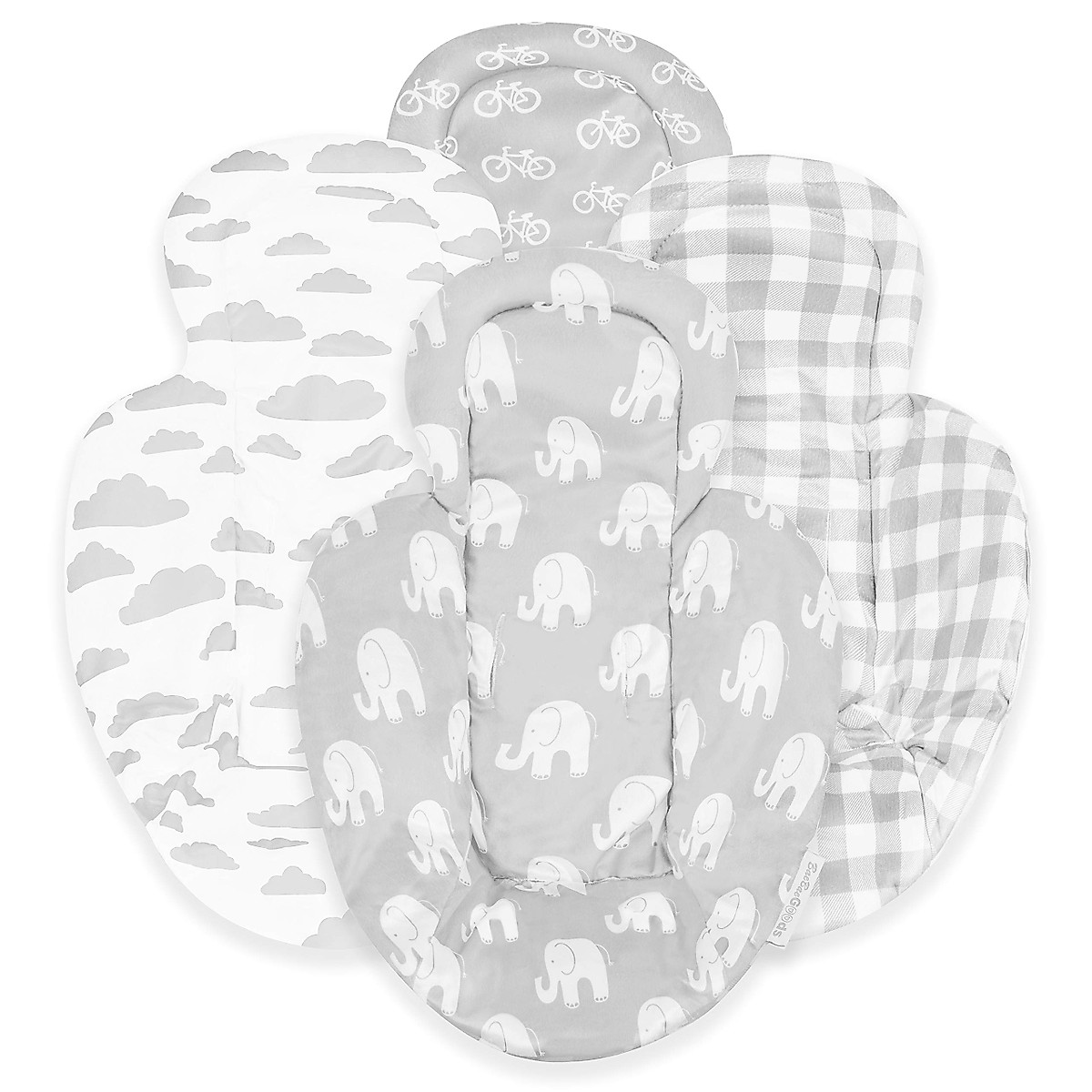 Infant Insert Compatible with 4Moms Mamaroo & Rockaroo – Car Seat Insert 2 Pack – Reversible Infant Car Seat Insert – Soft Plush Minky Car Seat Head Support Insert