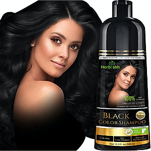 Herbishh Hair Color Shampoo for Gray Hair – Magic Hair Dye Shampoo – Colors Hair in Minutes–Long Lasting–500 Ml–3-In-1 Hair Color–Ammonia-Free (Black)