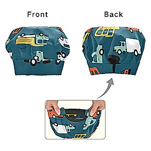 Kids Apron Chef Hat Set for Boys Car Childish Truck Waterproof with Pockets Painting Cooking 3-6