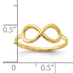 IceCarats 14K Yellow Gold Infinity Twisted Love Knot Symbol Woven Crisscross Band Statement Ring Size 7