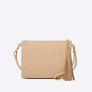 Pixie Mood Inc Pixie Mood Michelle 11 x 8, 25 Vegan Leather Convertible Crossbody Clutch Bag, Sand