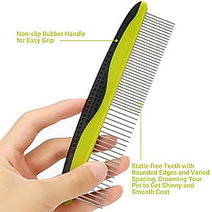 Pecute Pet Dematting Tool 2 Pack - Double Sided Undercoat Rake & Dematting Comb for Detangling Matted or Knotted Undercoat Hair, Great for Medium or Long-haired Dogs & Cats