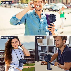 Rafada Handheld Fan, Mini Portable Fan USB Rechargeable, Small Pocket Fan 5 speeds with Lanyard and Base, Built-in 4200mAh Battery USB Desk Fan Foldable for Office, Outdoor, Home, School