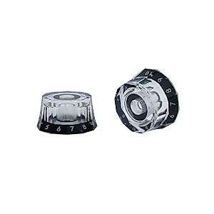 Guyker 2Pcs PRS Potentiometer Control Knobs Dia. 6mm (0.24") Shaft Pots - Rotary Volume Tone Buttons Replacement Part for Electric Guitar or Precision Bass - White