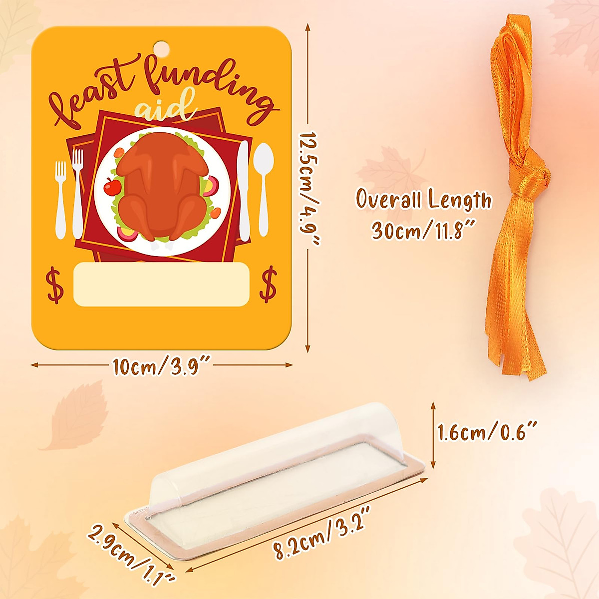 Thanksgiving Money Cards for Cash Gift Holders Fall Gift Ideas Paper Thank You Money Card Holder with Blister Box Double-Sided Tape for Gift Cards and Cash Not Including Money - Set of 6