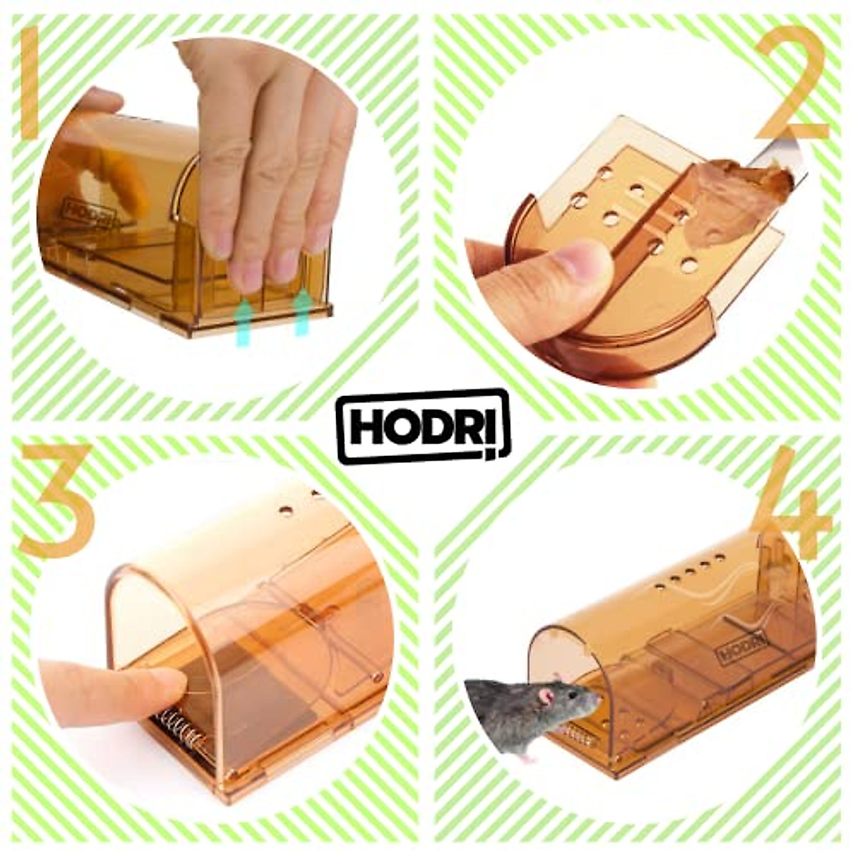 Mouse Traps Indoor for Home, Humane Mouse Trap (Brown)