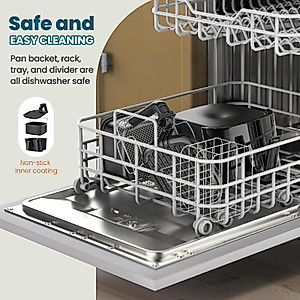 Nuwave Brio 10-in-1 Air Fryer, 6 QT Airfryer Capacity with Smart Probe, Roast Grill Bake for Fast Meals, One-Touch Digital Controls, Powerful 1800W Fryer, 100 Recipes, Removable Divider & Grill Pan