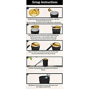 Mouse Trap Bucket, Auto-Reset Flip and Sliding Bucket Lid Mousetrap, Humanized Mousetrap, Mousetrap for Indoor Outdoor Garage Patio Coop, Compatible with 5 Gallon Buckets (2 Pack)