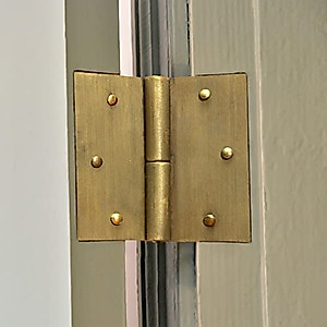 Hardware Philosophy Rounded Corner Brass Hinge 1.77 Inches - Set of 2 - Architectural, Interior Design, Doors, Furniture Cabinet Customization Hardware