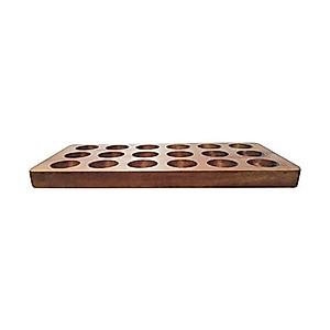 Wooden Egg Holder by ILLATO, Premium Acacia Wood Egg Tray, 18 Holes Egg Plate, Freezer, Tabletop Display or Refrigerator Storage, Deviled Egg Tray, Egg Holder Countertop, Wooden Egg Skelter