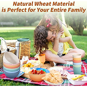 becutlery Reusable Bowls Set Unbreakable Cereal Bowls,24 OZ Wheat Straw Fiber Lightweight Bowl Sets 8, Microwave and Dishwasher Safe,Use for Ramen, Soup, Salad -Multi Color