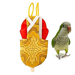 Scicalife Parakeet Comfortable Lovely Bird Pant Flight Suit Pet Supplies Bird Diaper Clothing for Parrot Pigeon Pet (Size XL, Yellow) Cockatiel