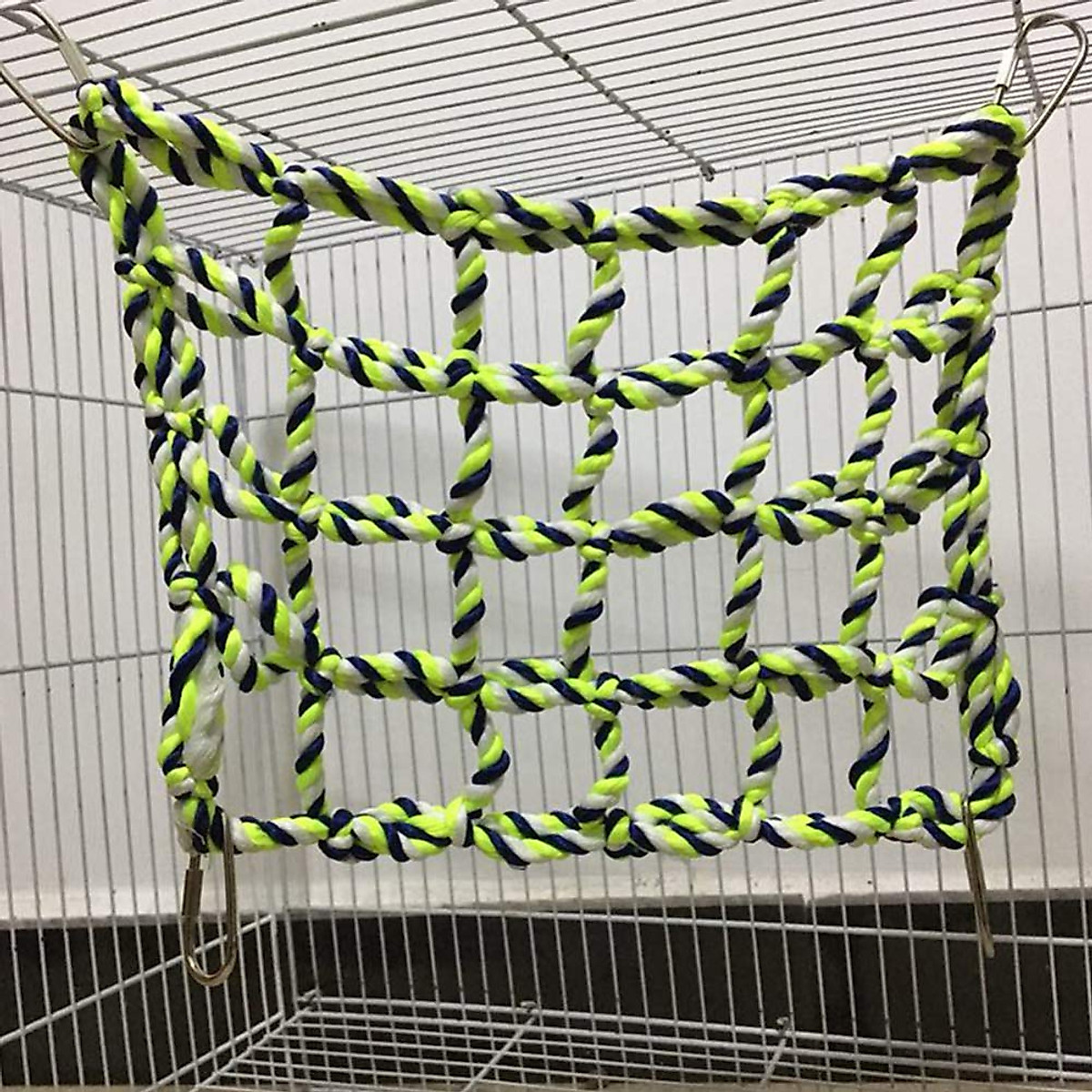 VILLCASE Small Animal Hammock Rat Toy Ferret Climbing Net Chew Rope Hammock Animal Toys Cockatiel Toys Cotton Rope Net Animal Activity Toy Parrot Bird Nest to Climb Crawl The Web Guinea Pig