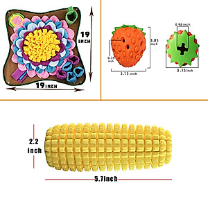 Cdycam Dog Snuffle Mat, Slow Feeding Lick Pad, Strawberry Dog Chew, Corn Squeak Puppy Toy for Small Medium Large Breeds, Interactive Puzzle Toys for Training Foraging Enrichment Skills
