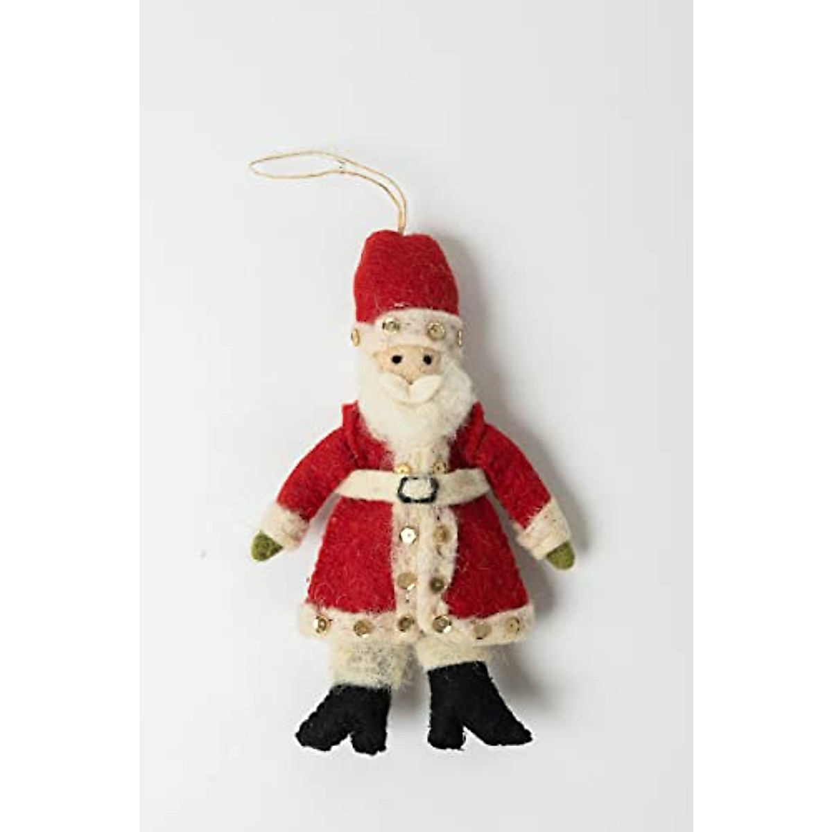De Kulture Handmade Premium Wool Felt Christmas Santa Claus Ornament Eco Friendly Needle Felted Stuffed Ideal for Home Office Decoration Holiday Decor, 1.5x1.5x4.7 (LWH) Inches
