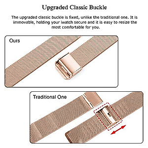SWEES Compatible with Apple Watch Bands 41mm 38mm 40mm 42mm 44mm 45mm, Stainless Steel Metal Narrow Slim Thin Replacement Compatible for iWatch Series 9 8 7 6 5 4 3 2 1 SE Women, Rose Gold