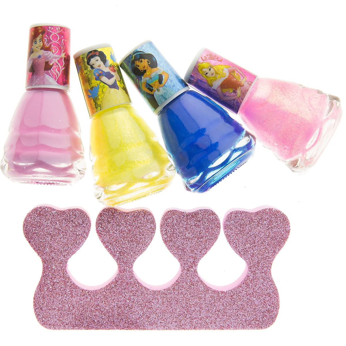 Townley Girl Disney Princess Non-Toxic Water-Based Peel-Off Quick Dry Nail Polish with Nail Separators|Gift Kit Set for Kids Girls|14 Pc Set - Perfect for Parties, Sleepovers and Makeovers