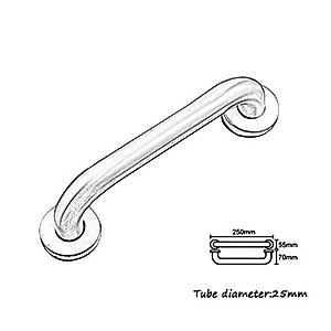CRODY Bath Wall Attachment Handrails Grab Bar Rails Balance Grab Bar Shower Assist Wall Mounted Towel Rack Safety Armrest Shower Handrail Bathroom Handrail Stainless Steel Elderly Disabled Gravida/25C