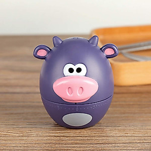 Eboxer Kitchen Timer Cute Cartoon Cooking Timer 55-Minute Mechanical Countdown Timer for Cooking, Games, Exercising and so on(Purple-01)