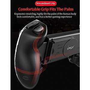 ipega-PG-9083B Wireless 5.0 Smart PUBG Mobile Game Controller Retractable Game Gamepad for iOS(iOS 11-13.3)/Android Mobile Smartphone Tablet (Red-Blue)