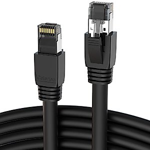 Cat8 Ethernet Cable, 3ft, High Speed 25/40Gbps 2000Mhz Gigabit Ethernet LAN Cable, 24AWG S/FTP Patch Cable with RJ45 Connector, Indoor& Outdoor, Compatible with Laptop, Switch, Router, PS5, PS4