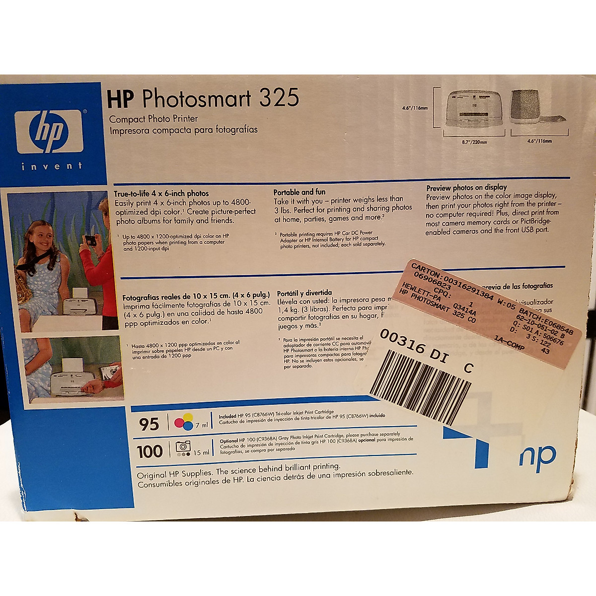 HP PhotoSmart 325 Compact Photo Printer