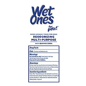 Wet Ones for Pets Deodorizing Multi-Purpose Dog Wipes With Baking Soda | Dog Deodorizing Wipes For All Dogs in Tropical Splash Scent, Wet Ones Wipes for Deodorizing Dogs | 50 Ct Cannister Dog Wipes