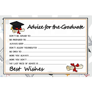 Graduation Wish Cards - 50PCs High School or College Graduation Advice Cards Supplies 2024 Decorations Grad Celebration Party Supplies for High School/College/Senior School