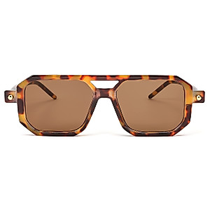 FEISEDY Vintage Square 70s Flat Aviator Sunglasses Women Men Classic Retro Stylish Frame UV400 Sunglasses B2622